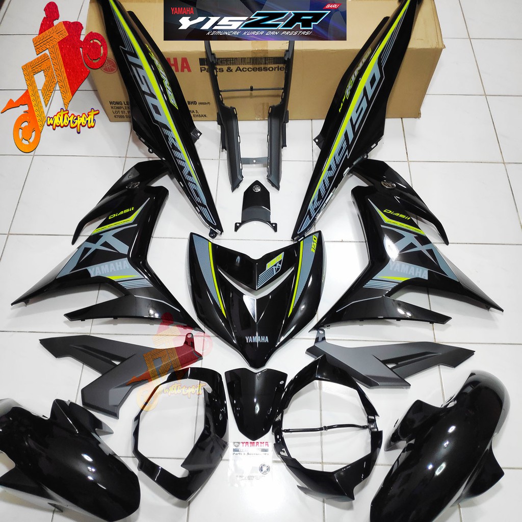 Yamaha Y15ZR Y15 V1 V2 Cover Set Full Black HLY /OEM MX King Black Yellow HLY Original dan Local ...