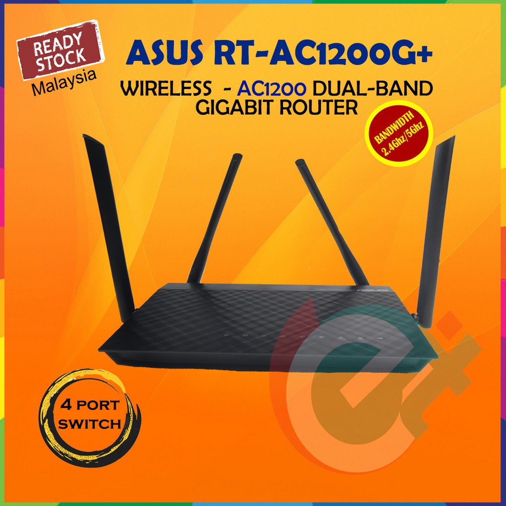 ASUS RT-AC1200G+ : Wireless -AC1200 Dual Band Gigabit Router (USED ...