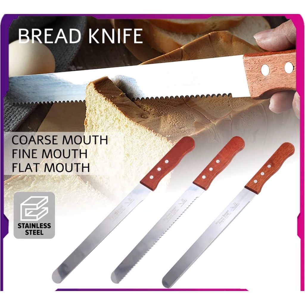 10 / 12 inch Bread Knife Cake Knife Pisau Roti Pisau Bergerigi Kek ...