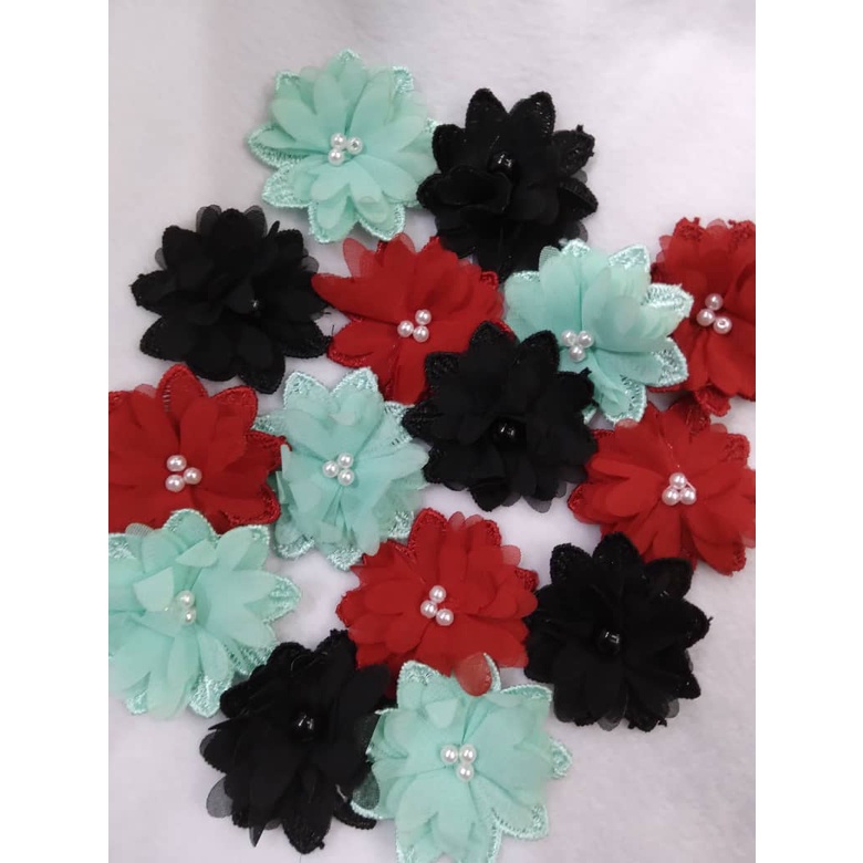 [3pcs 5pcs] Bunga Tampal Manik Bunga 3D untuk Baju @ Tudung 3D Fabric ...