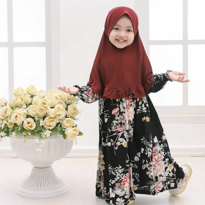 Ara Kids Muslim Robe Girls Monalisa Patterns | Shopee Malaysia