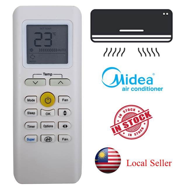MIDEA Air Conditioner Remote Control | Shopee Malaysia