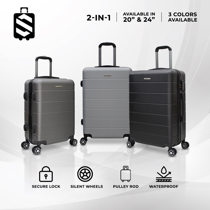 Sky Traveller SKY341 2-In-1 Hard Case Spinner Wheels Ultralight Luggage ...