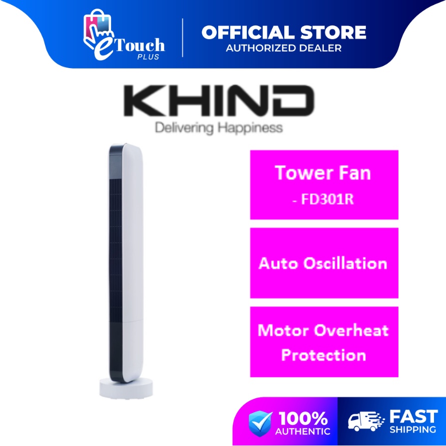 KHIND 50W Tower Fan | Auto Oscillation | Motor Overheat Protection ...