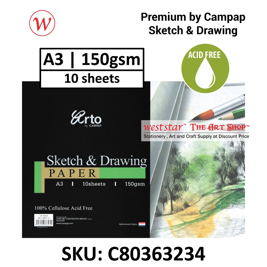 [Weststar The Art Shop] Arto by Campap Sketch and Drawing Paper 10 ...