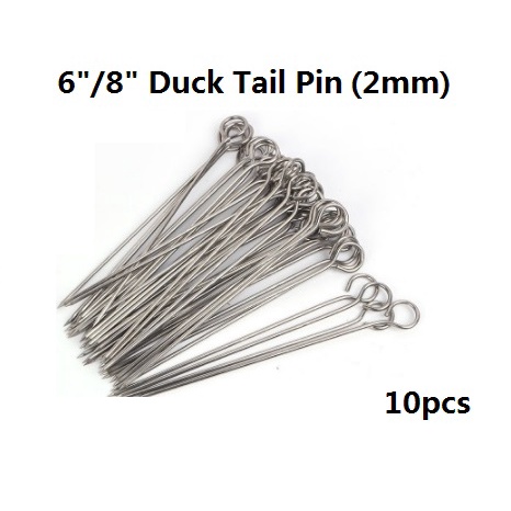 (10pcs) Horse Brand Stainless Steel Goose Tail Pin Roast Duck Pin Meat ...