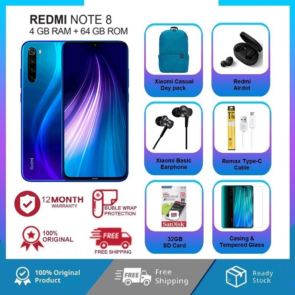 Xiaomi Redmi Note 8 4GB/64GB (Original Xiaomi Msia) With FREE GIFT ...