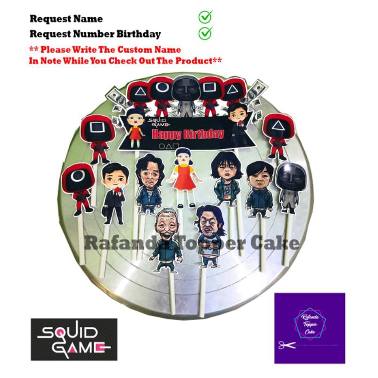 Squid game Birthday Cake Topper | Shopee Malaysia