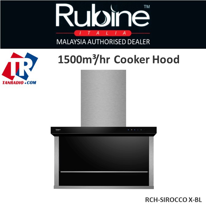 Rubine Cooker Hood (New Model) RCH-SIROCCO X-BL | Shopee Malaysia