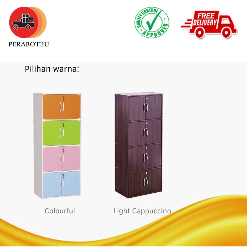 P2U Almari Buku 8 Pintu/Almari Serbaguna Berkunci/8 Door Storage Box ...