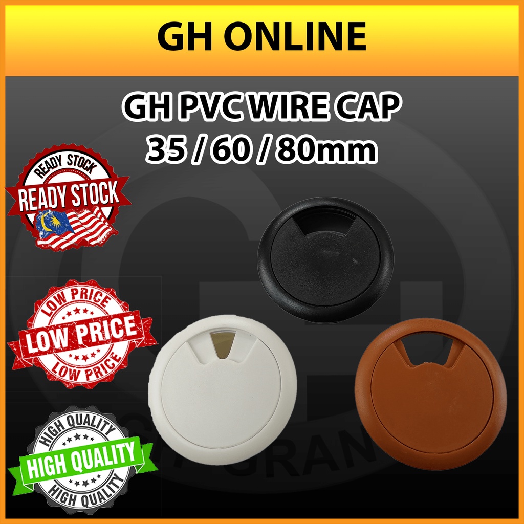 PVC WIRE CAP 35 / 60 / 80mm TUTUP WAYAR TOP 电脑办公桌穿线孔盖 35 / 60 / 80毫米 ...