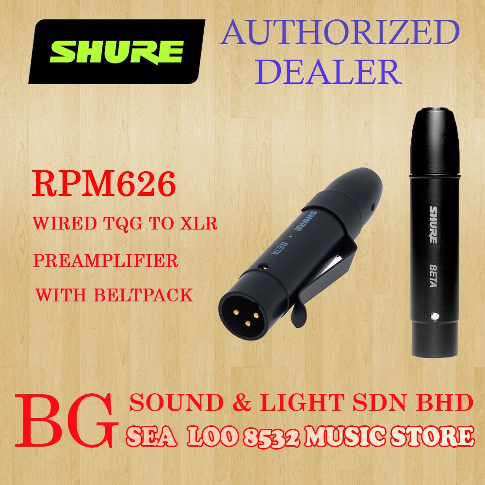 SHURE RPM400 WIRED TQG TO XLR PREAMPLIFIER WITH BELTPACK | Shopee Malaysia