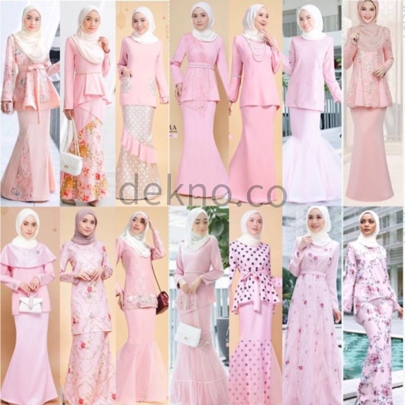 (S-XL) PINK / PEACH / DUSTY PINK TEMA BAJU KURUNG DRESS BRIDESMAID ...