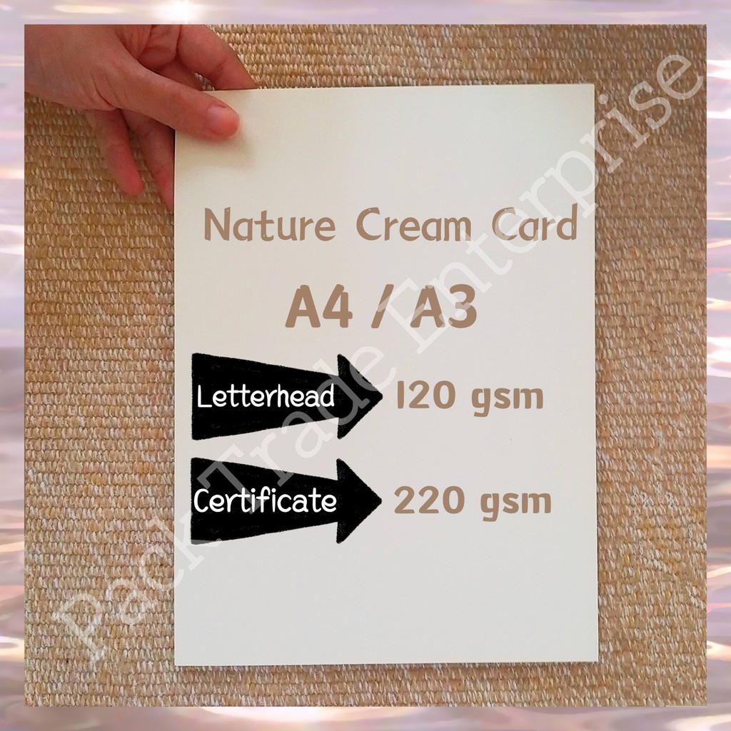 A5/A4/A3 Ivory Card Cream Butter Color 120g 220g Plain Certificate ...