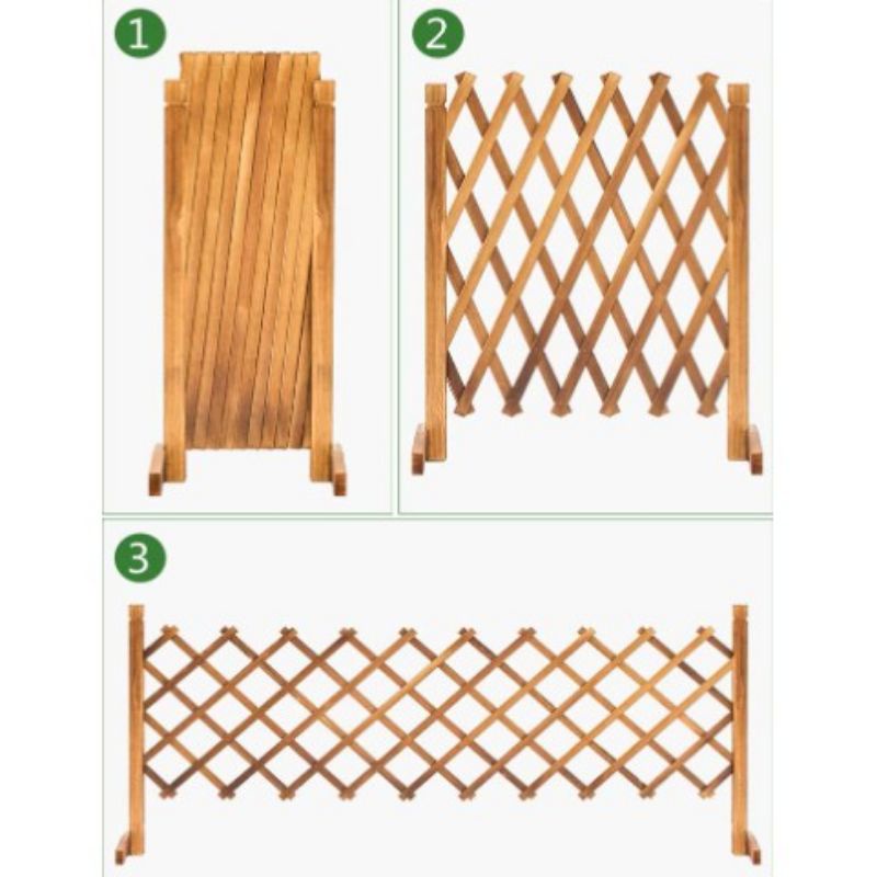 Fence 200cm x 85cm Fir Wood Safety Expandable Pagar Portable Extendable ...