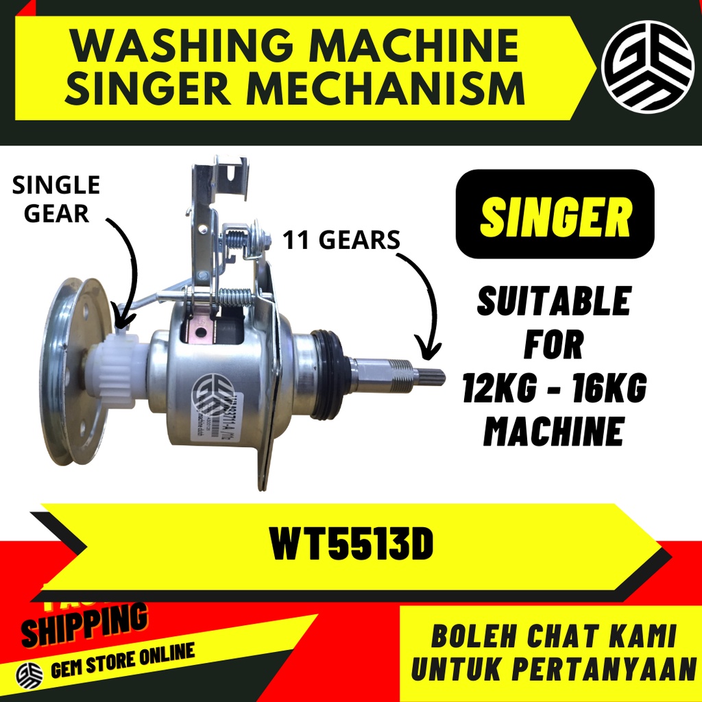 WT5513D SINGER WASHING MACHINE MECHANISM / GEARBOX MESIN BASUH SINGER ...