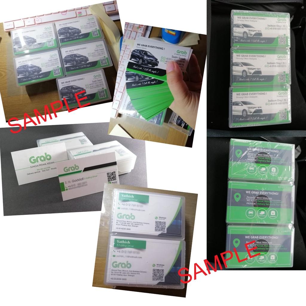 buy 1 free 1 Business Card Name Card E Hailing Driver Grab car | Shopee ...