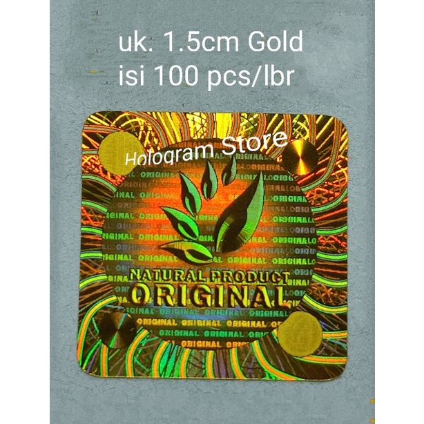 Original natural 1.5cm Gold hologram sticker | Shopee Malaysia
