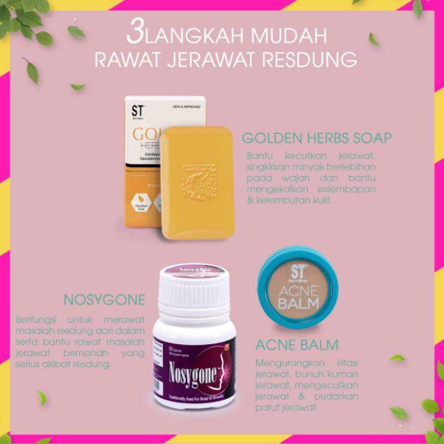 SET RESDUNG SENDAYU TINGGI GOLDEN HERBS SOAP ACNE BALM NOZINUS CAPSULE | Shopee Malaysia