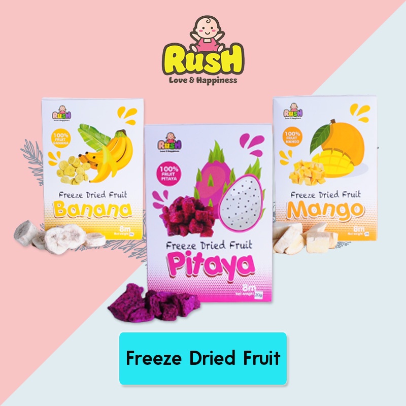 [Baby's Food] Rush Baby Food Freeze Dried Banana / Dragon Fruit / Mango 20g | Shopee Malaysia