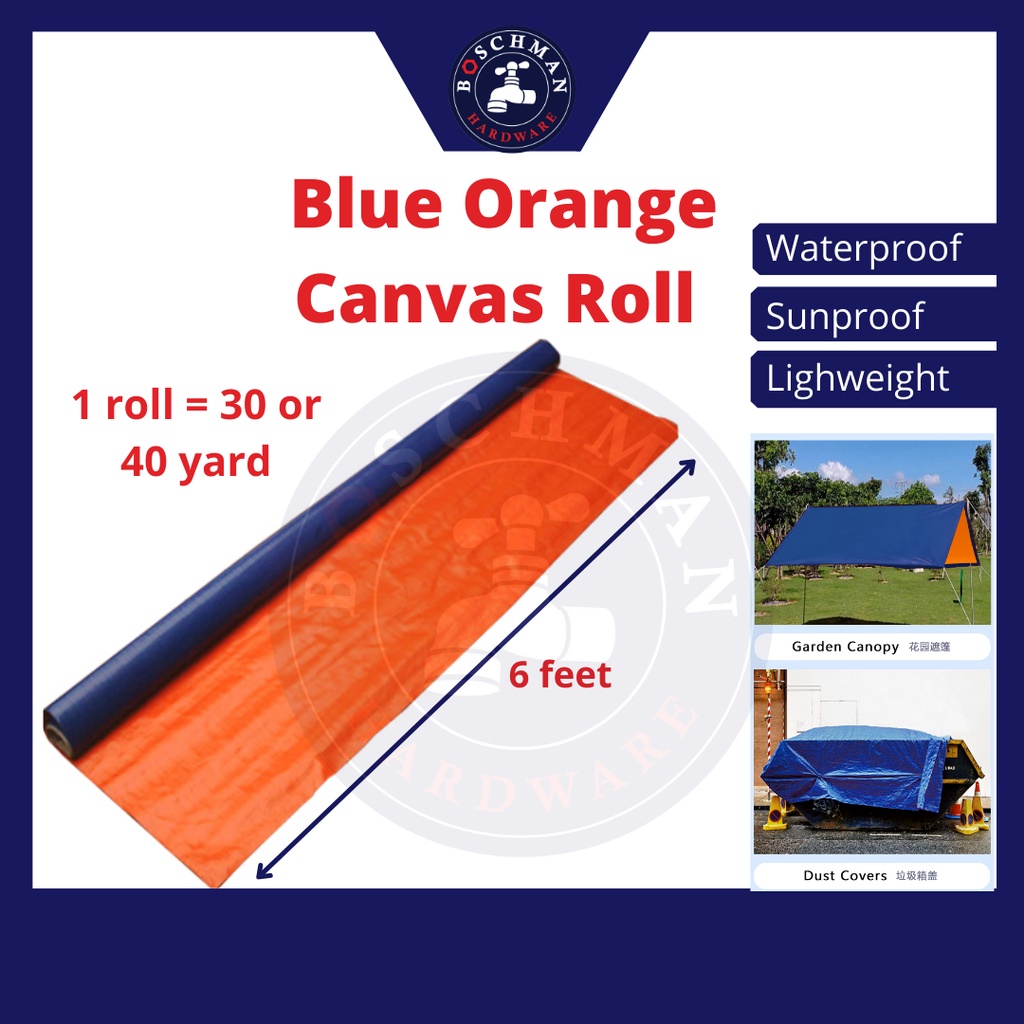 30 yard 40 yard Blue Orange Canvas Roll PE Tarpaulin Canvas Sheet Cover ...