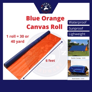 30 yard 40 yard Blue Orange Canvas Roll PE Tarpaulin Canvas Sheet Cover ...