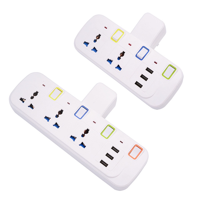 Power T-Adaport Multi Adaptor 3pin Universal Outlet USB Extension Plug ...
