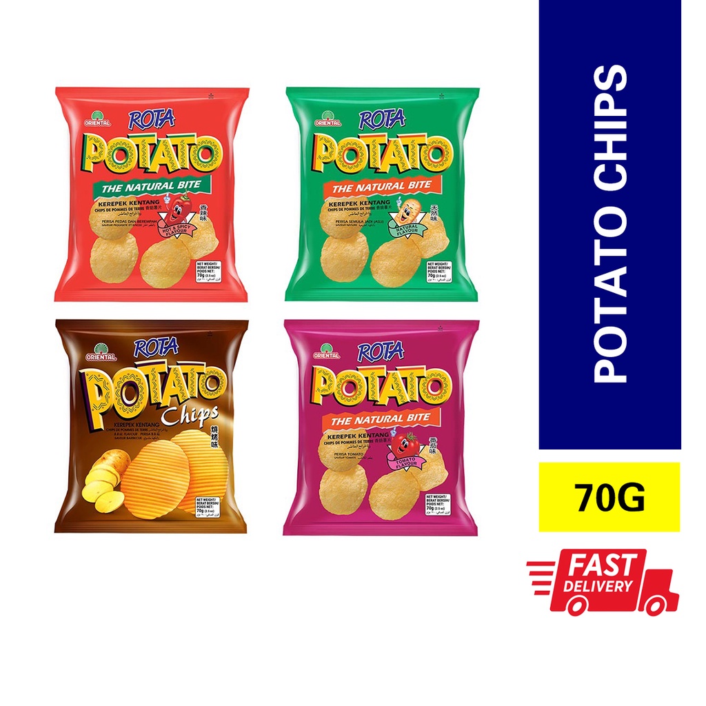 [70G] Oriental Rota Potato Chips [Assorted Flavour] 香辣烧烤番茄原味薯片 (70g ...