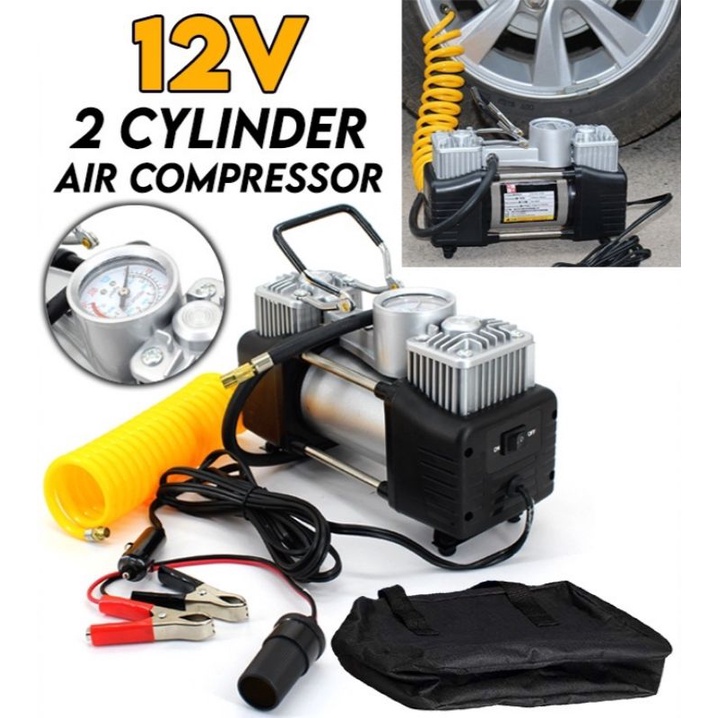 Emergency Heavy Duty Air Pump Compressor 12V Portable Car Tyre Inflator ...