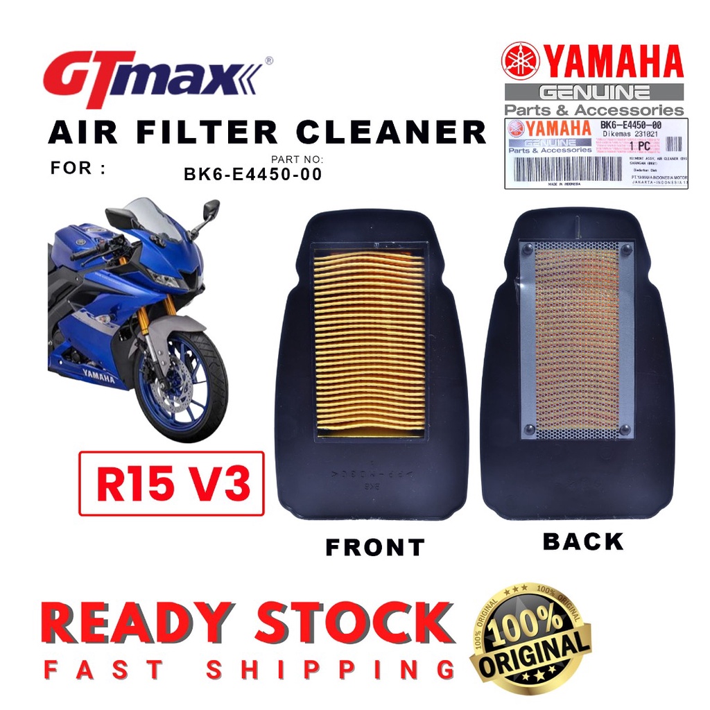 AIR FILTER AIR CLEANER ORIGINAL YAMAHA R15 NEW V3 ORIGINAL - BK6-E4450 ...