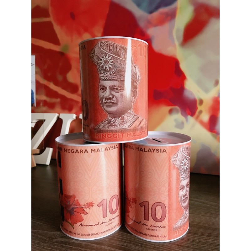 TABUNG DUIT SYILING MATAWANG MALAYSIA RM1, RM5 & RM10 / TABUNG BESI ...