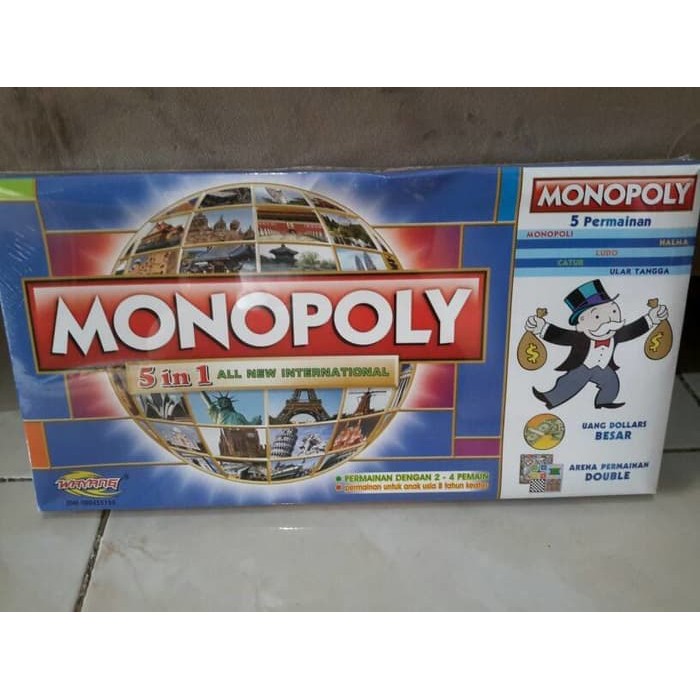 Monopoly Toys 5 In 1 Monopoly, Halma, Chess, Snakes And Ladders, Ludo ...