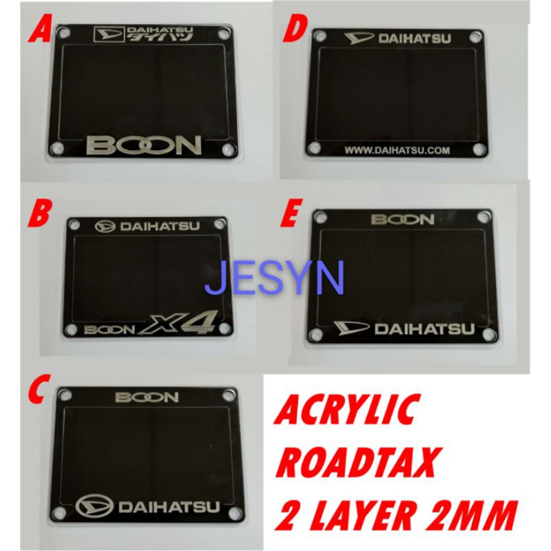 SANDLAST ACRYLIC ROAD TAX STICKER HOLDER - DAIHATSU BOON PERODUA MYVI ...