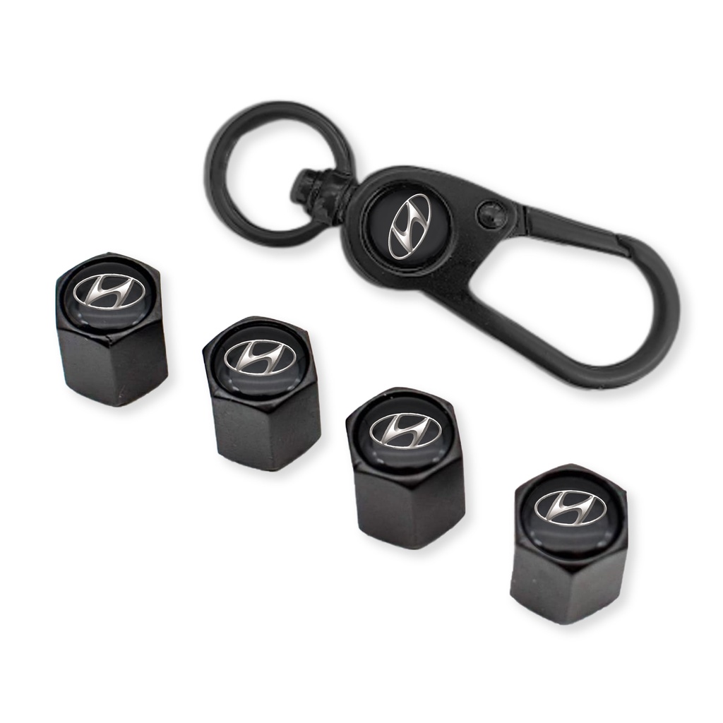 4PCS Hyundai Logo Tire Wheel Valves Cap Stem Air Caps Cover Penutup ...