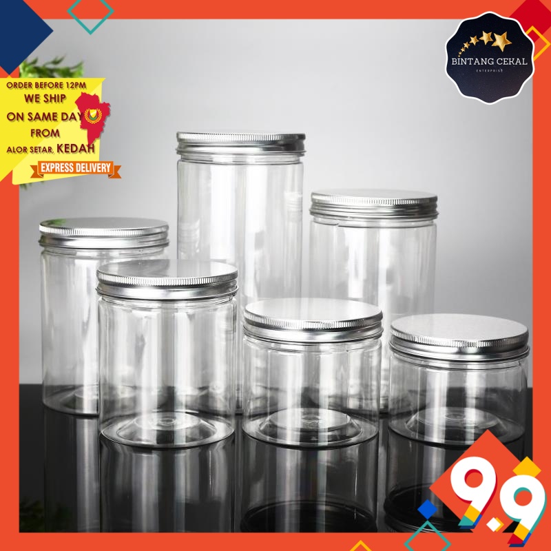 BC - Balang Kuih Raya Plastik Bekas Kedap Udara / Choco Jar / Bulat ...