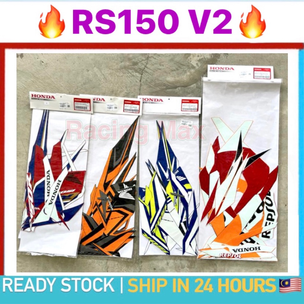 RS150R RS150 V2 BODY COVER SET STICKER STRIPE 100% ORIGINAL HONDA BOON SIEW RS 150 V2 COVERSET ...