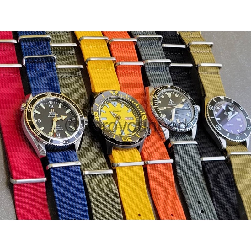 Horoyouneed Ribbed Nylon Tough Military Nato Strap for Diver Watches ...