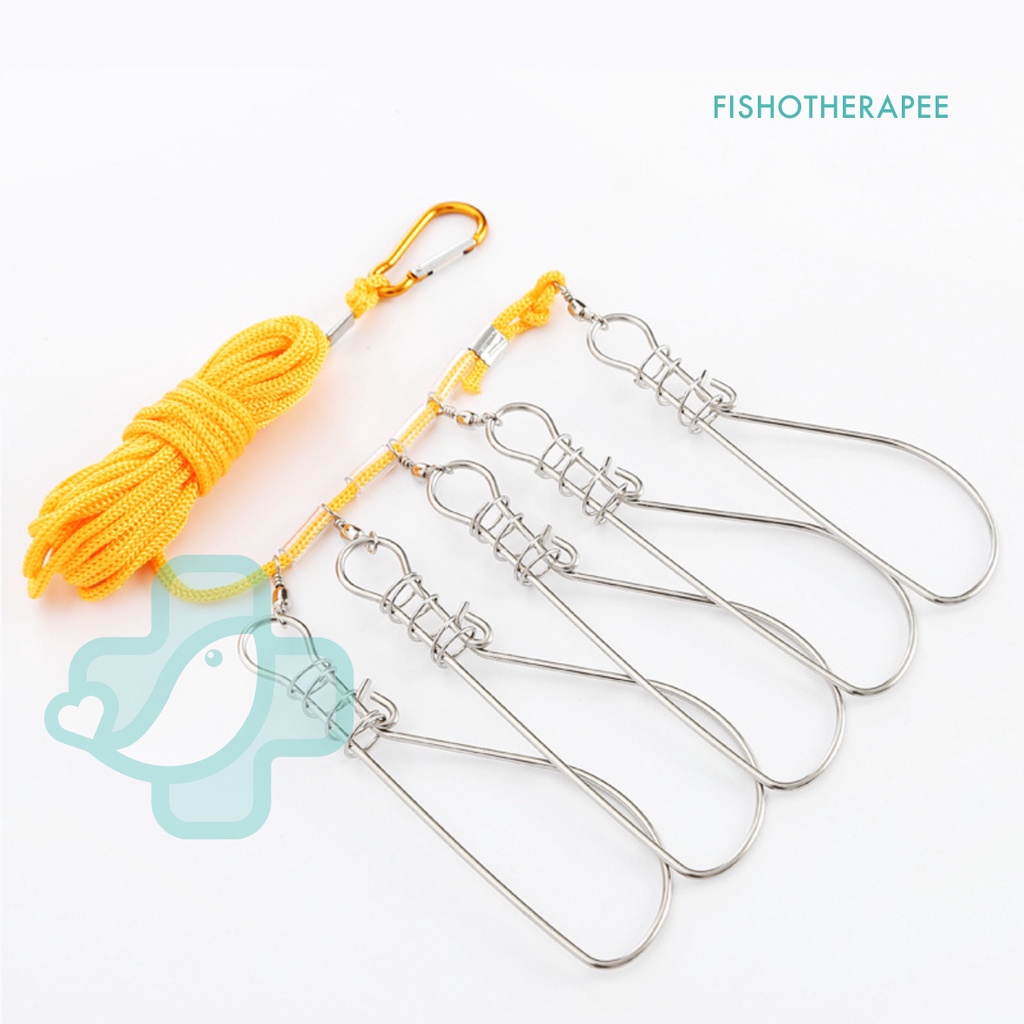 Stainless Steel Fish Stringer Lock Buckle Live Fishing Pancing Gari ...