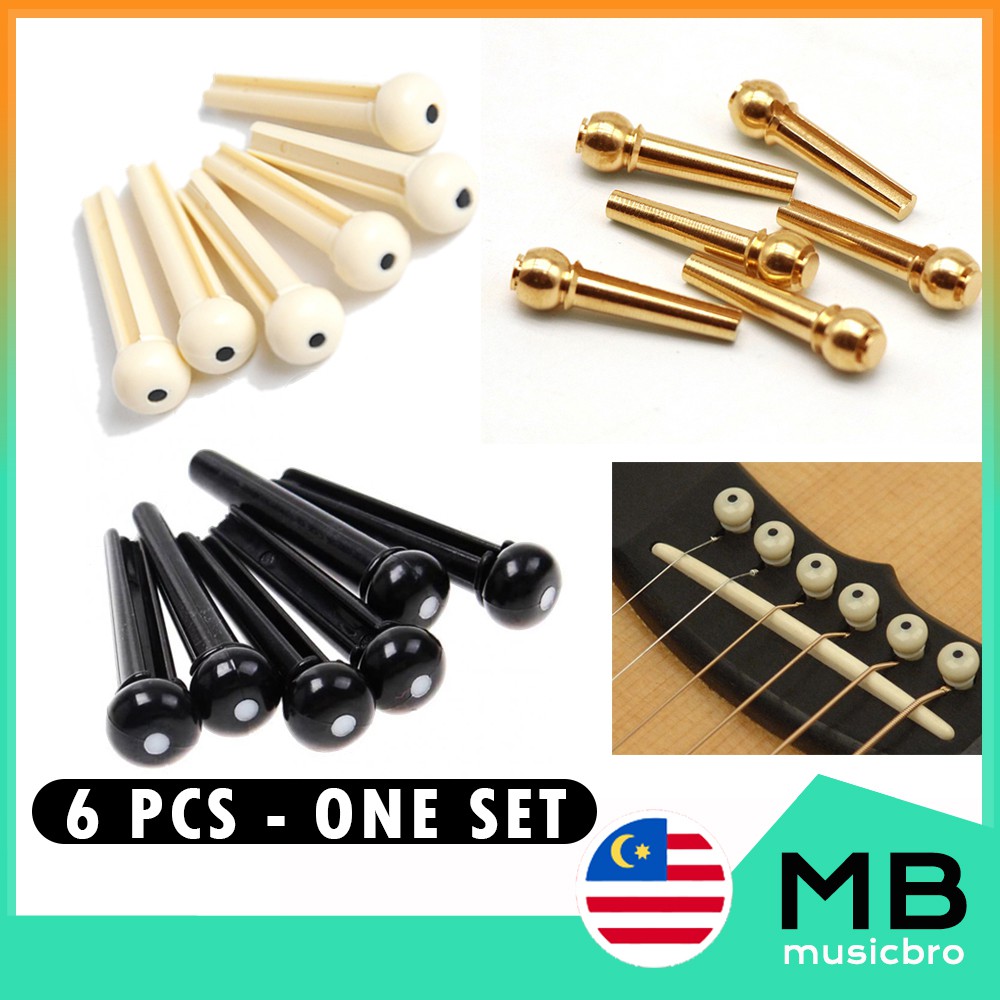 Guitar Accessories Replacement 6 Pcs Acoustic Guitar Bridge Pins End ...