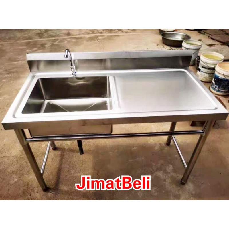 Stainless Steel Single Bowl Sink With Drainboard / Mangkuk Sinki KIRI ...