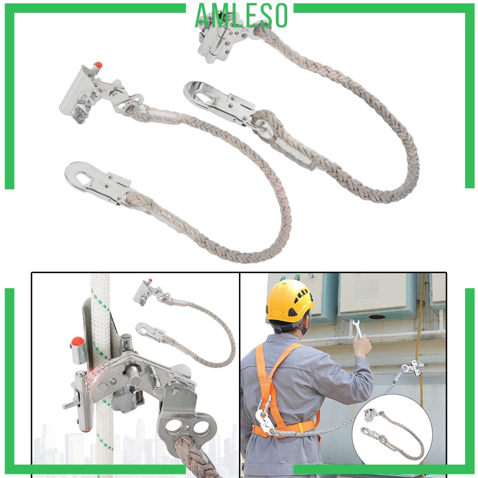 [amlesoMY] Rope Grab with Lanyard Snap Hook Outdoor Climbing Fall ...