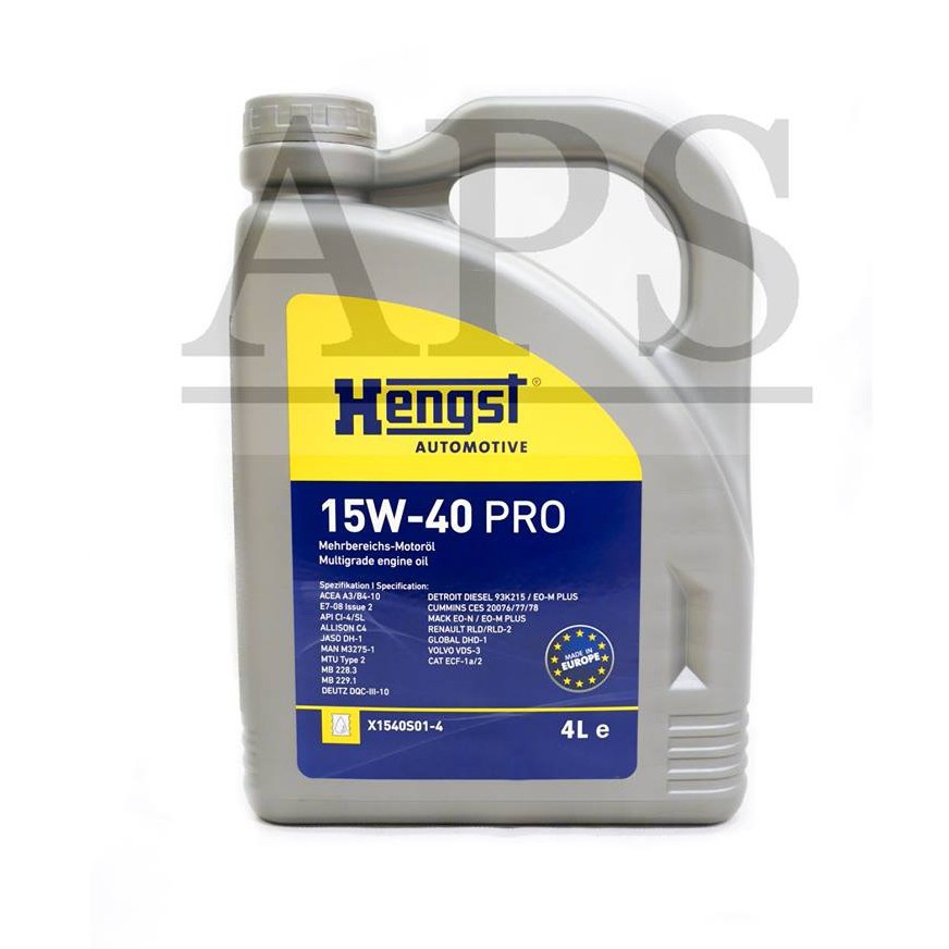 HENGST 15W-40 PRO MULTIGRADE ENGINE OIL (4L) | Shopee Malaysia