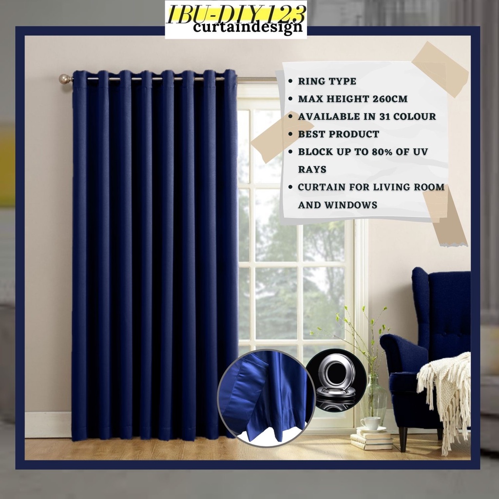 G13 Ready Made Curtain!!! Siap Jahit Langsir ,Langsir RAYA Kain Tebal ...