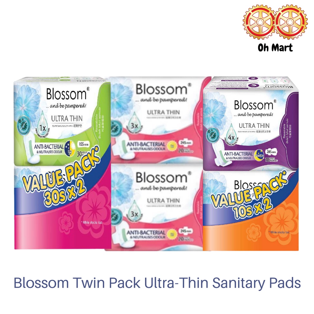 Blossom Twin Pack Ultra-Thin Sanitary Pads | Shopee Malaysia
