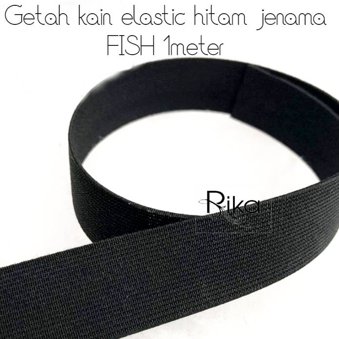 Getah kain elastic hitam jenama FISH 1meter | Shopee Malaysia
