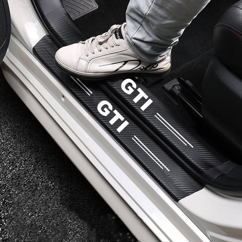 Carbon Fiber Car Door Threshold Sticker Trunk Protective Strip for GTI ...