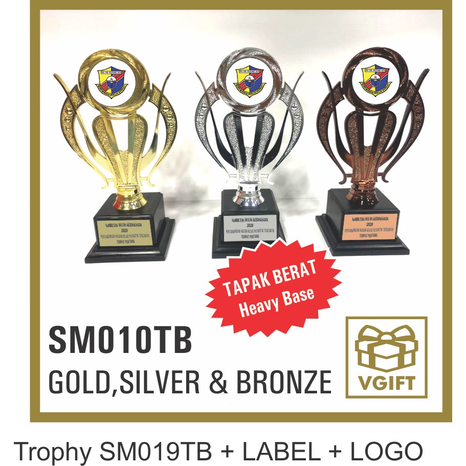 PLASTIC TROPHY SM010TB + LABEL + LOGO ( HADIAH SUKAN DAN HADIAH ...