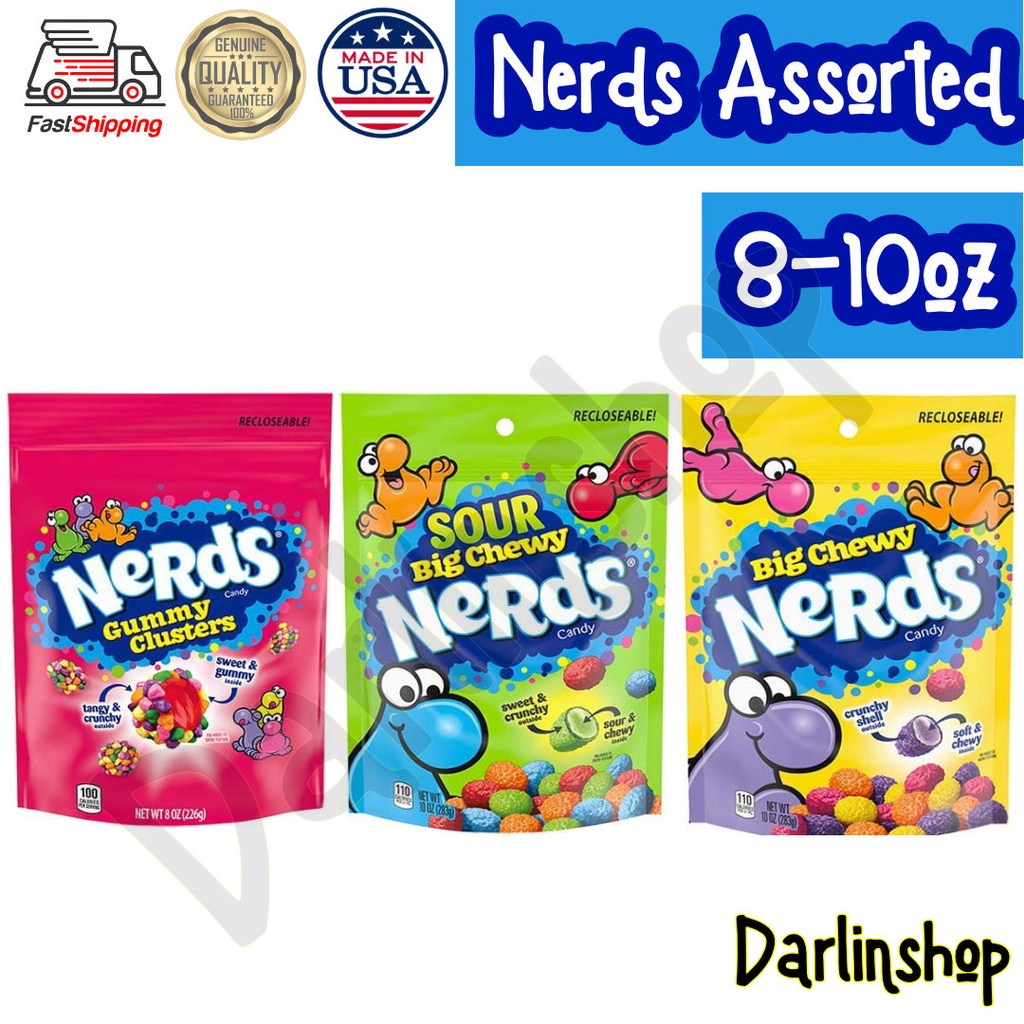 Nerds, Candy Variety, Gummy Clusters/Big Chewy/Sour Big Chewy, 8-10oz ...
