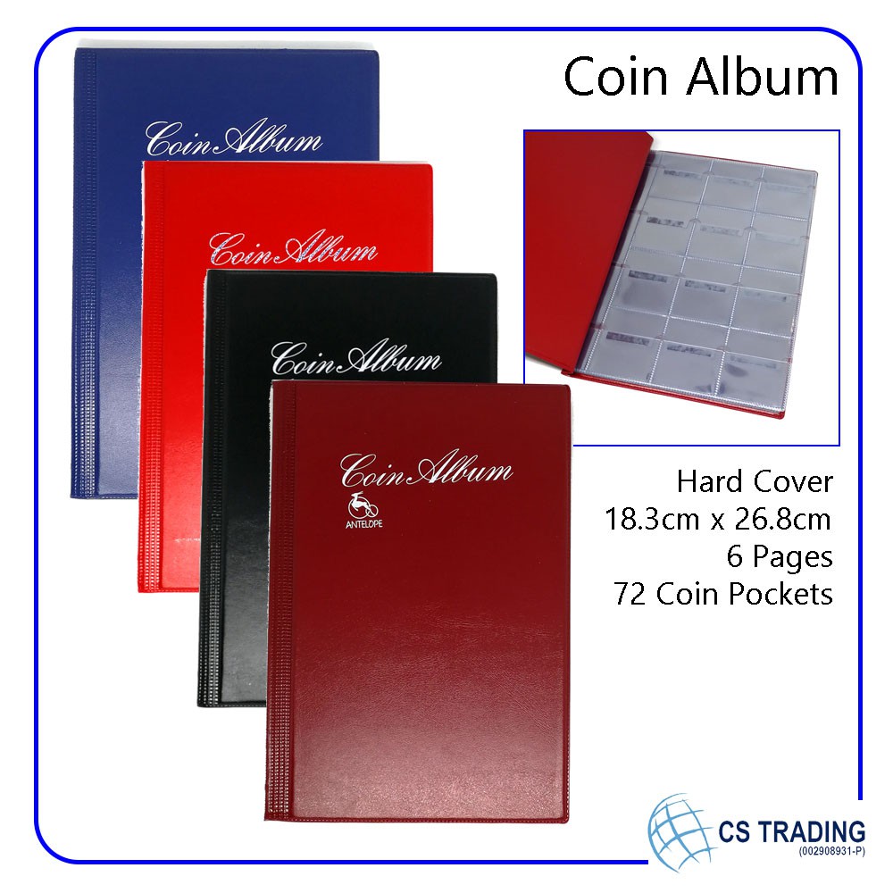 Large Hard Cover Coin Album (72 Pockets) | Shopee Malaysia