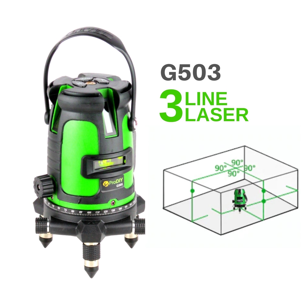 PRODIY 2 Line 3 Line 5 Line Green Laser Level 360° Rotary Automatic ...